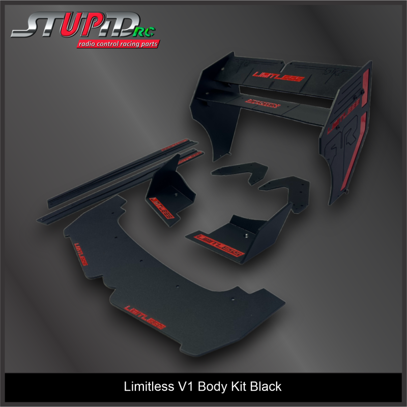 Arrma Limitless V1/V2 Front, Side And Adjustable Wing Kit Black