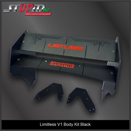 Arrma Limitless V1/V2 Front, Side And Adjustable Wing Kit Black